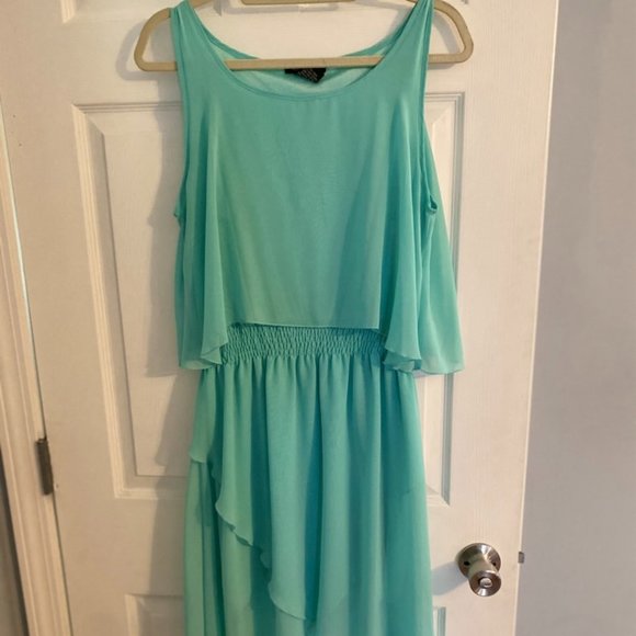 Robert Louis | Dresses | Robert Louis Turquoise High Low Chiffon ...